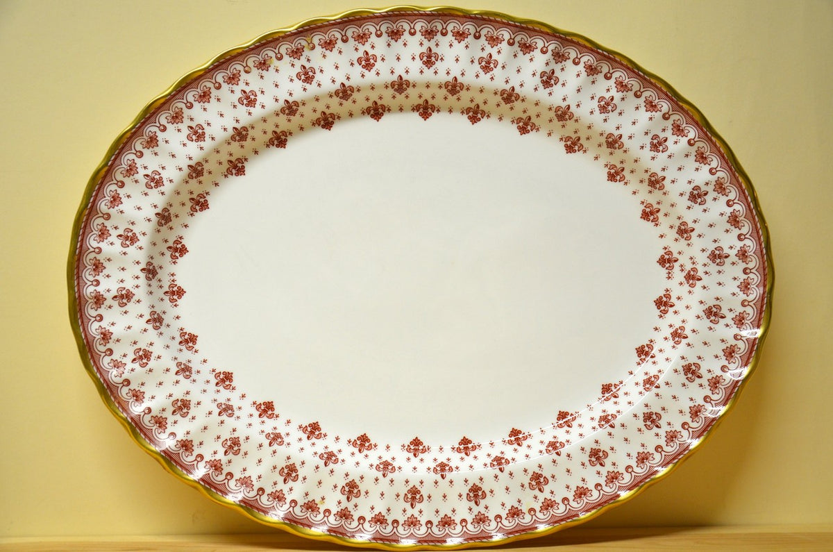 Spode Fleur de Lys red Beilagenplatte – Porzellanland